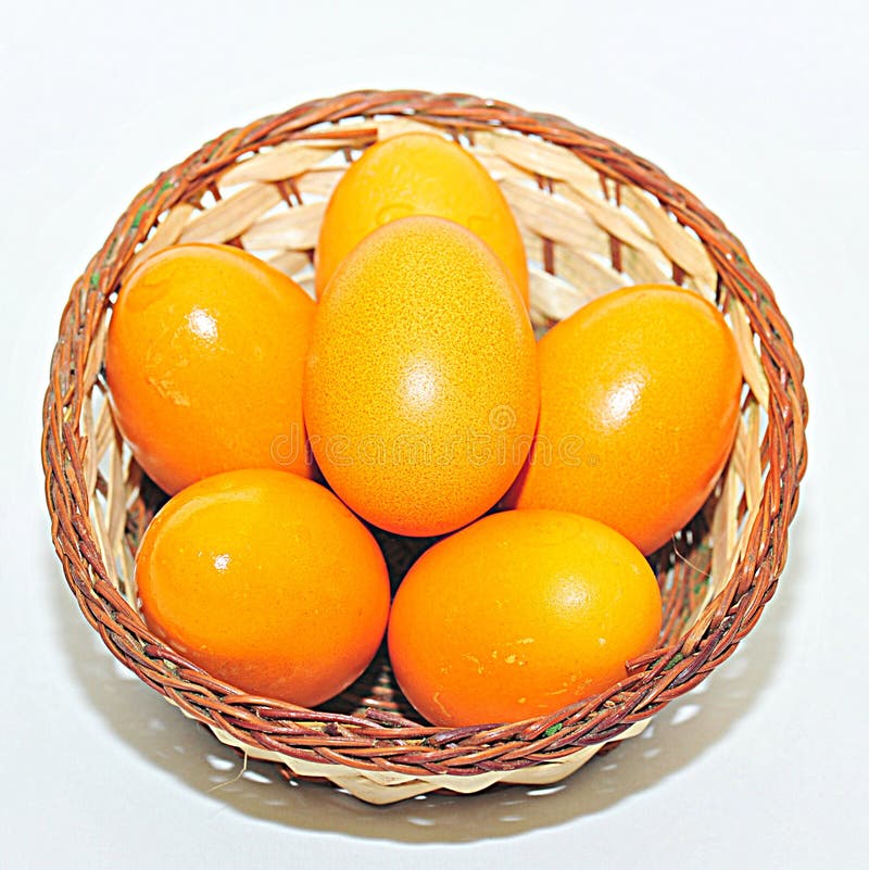 Yellow Easter eggs stock image. Image of holiday, basket - 39924875
