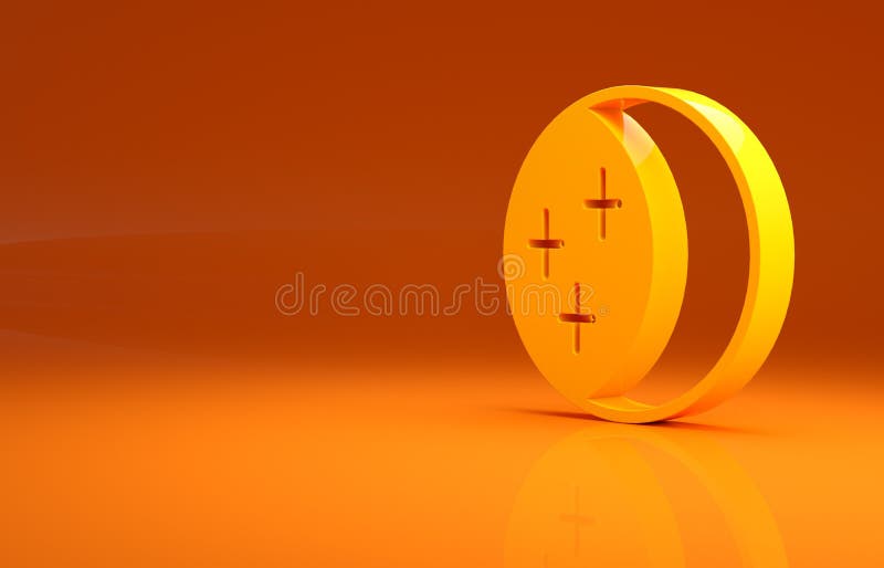 Yellow Eclipse of the Sun Icon Isolated on Orange Background. Total ...