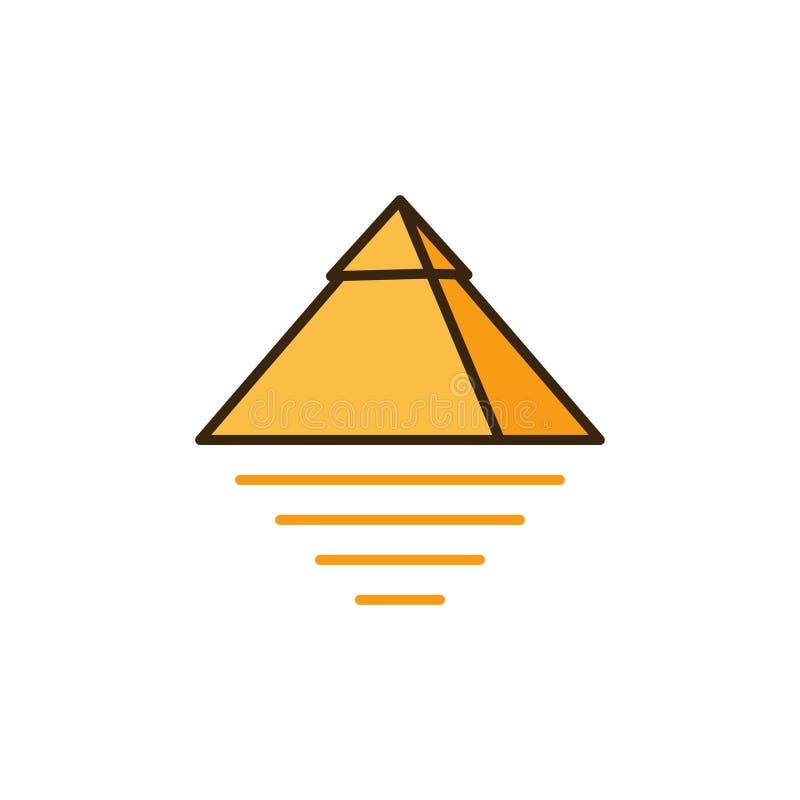 Yellow Egyptian Pyramid Vector Egypt Concept Creative Colored Icon ...