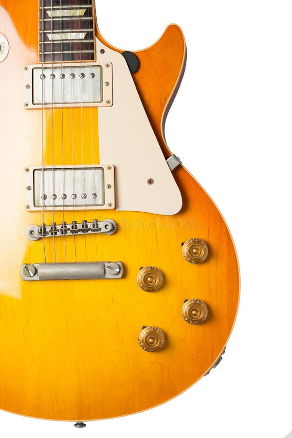 Yellow Electric Guitar Istrument Stock Photo - Image of maple, rosewood ...