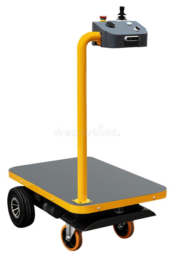 Yellow Electric Hand Trolley Cart Stock Photo - Image of clipping ...