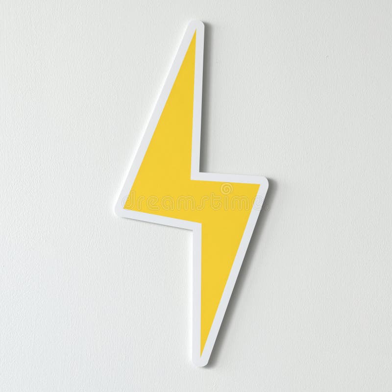Yellow Electric Lightning Bolt Icon Stock Illustration - Illustration ...