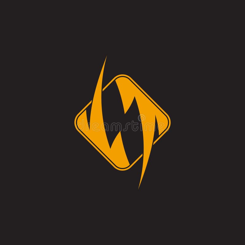 Yellow Electric Thunder Shape Symbol Logo Vector Stock Vector ...