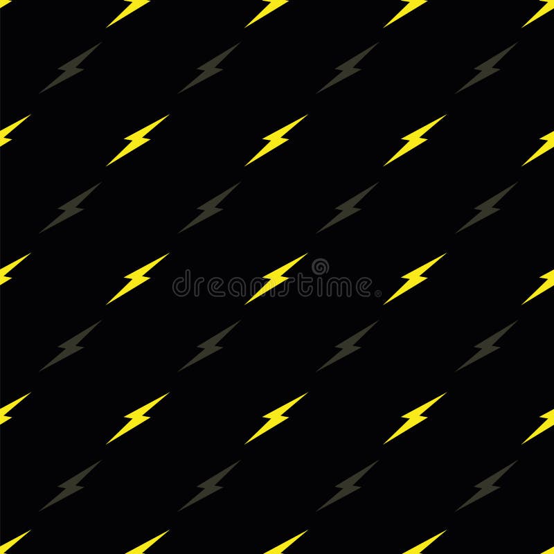 Yellow Electric Thunderbolts on Black Background Stock Vector ...