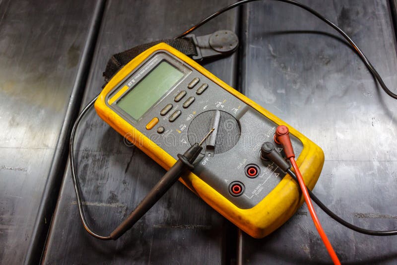 Yellow Electrical Multimeter. Stock Photo - Image of electrician ...