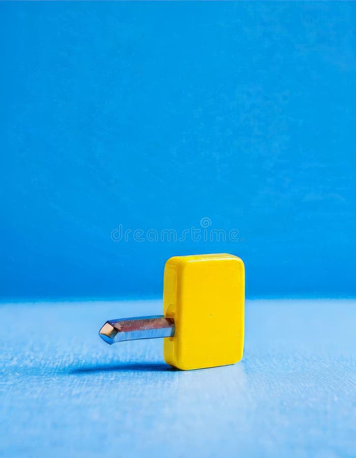 Yellow Electrical Plug on Bright Blue Background Stock Illustration ...