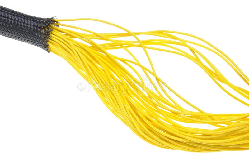 Yellow Electrical Wires with Cable Shield Stock Image - Image of ...