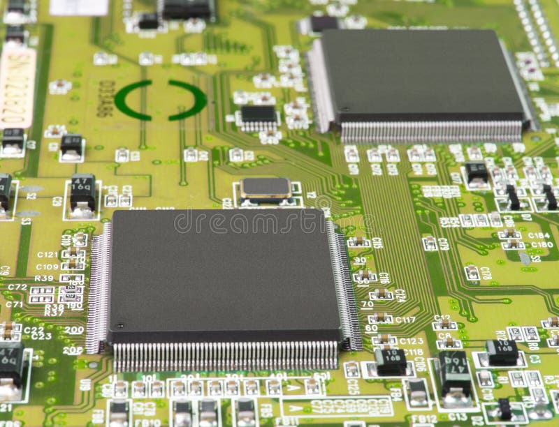 Yellow Electronic Computer Motherboard, Digital Chip with Copy Space ...