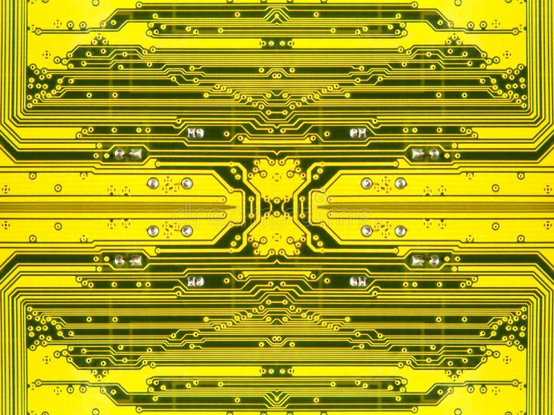 Yellow Electronic Microcircuit.Background. Stock Illustration ...
