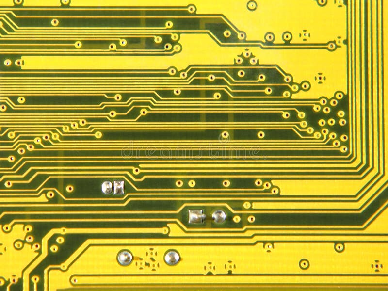 Yellow Electronic Microcircuit. Background. Stock Image - Image of ...