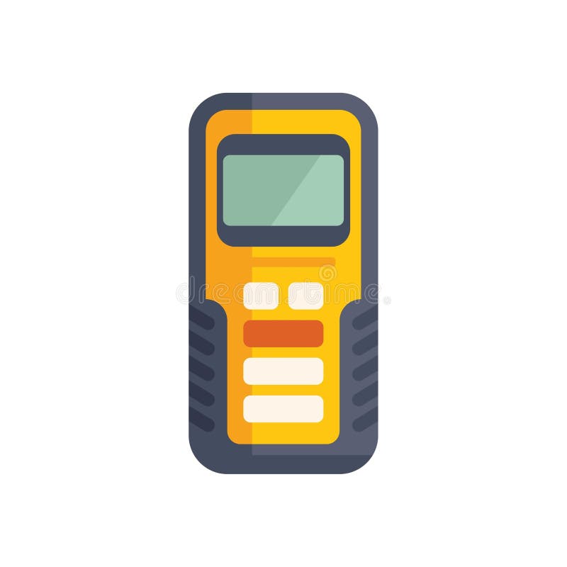 Yellow Electronic Multimeter Measuring Voltage in Flat Design Style ...