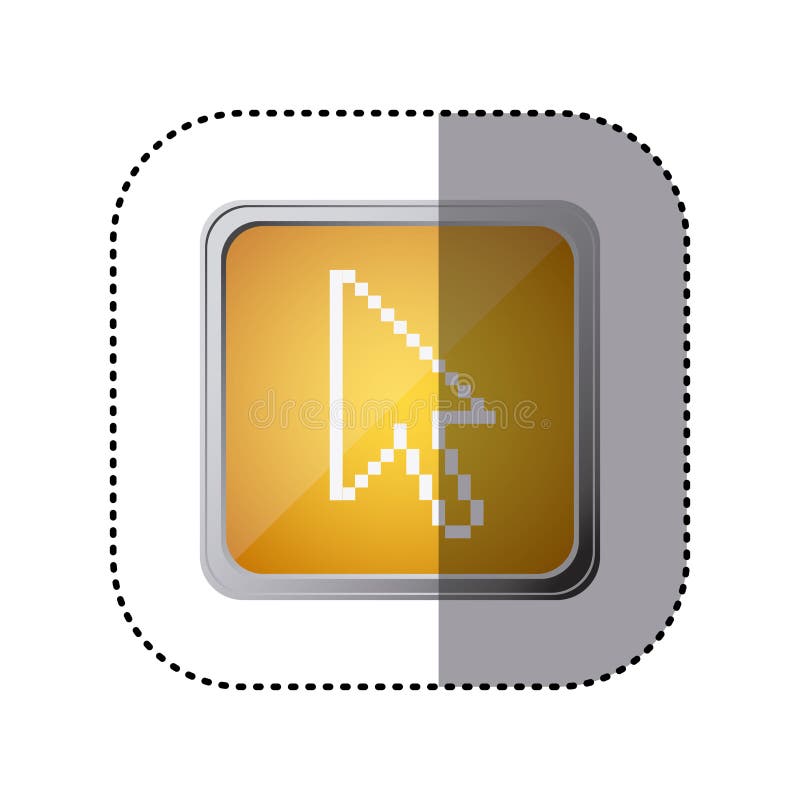 Yellow emblem arrow cursor stock illustration. Illustration of emblem ...