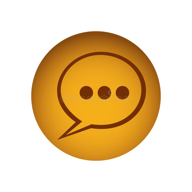 Yellow Emblem Chat Bubble Icon Stock Illustration - Illustration of ...