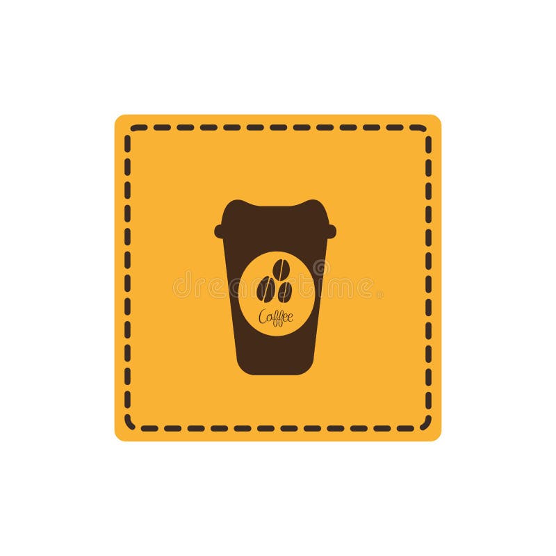 Yellow Emblem Coffee Espresso Icon Stock Illustration - Illustration of ...