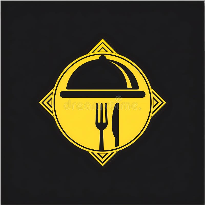 Yellow Emblem Restaurant Logo Stock Illustration - Illustration of ...