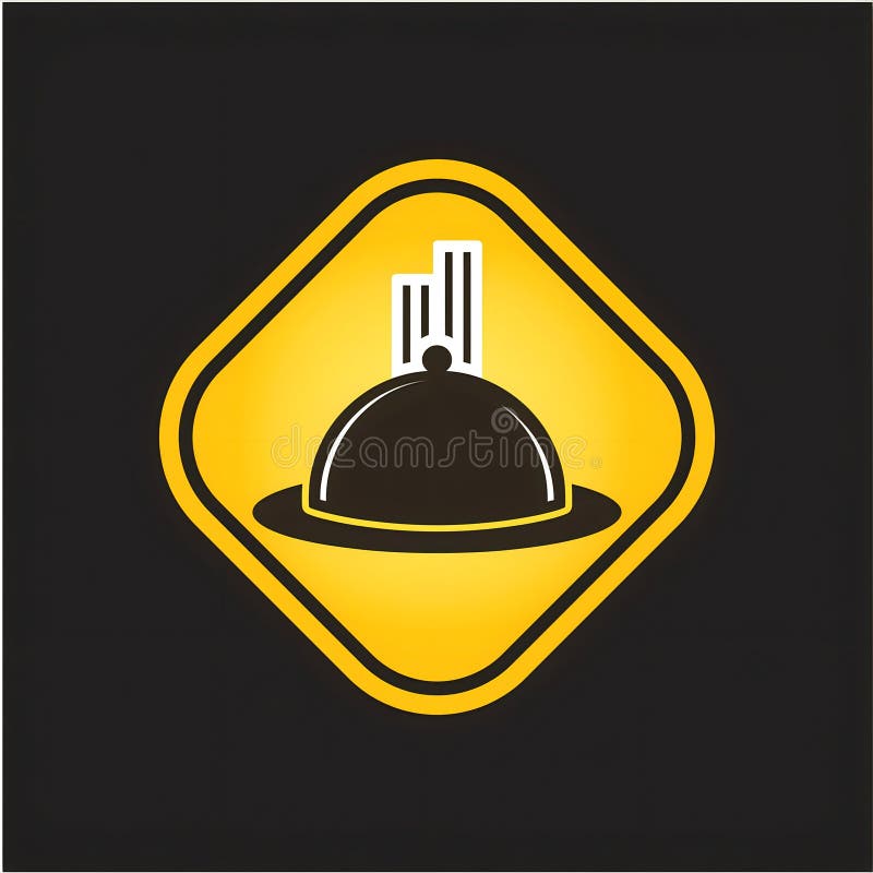 Yellow Emblem Restaurant Logo Stock Illustration - Illustration of cafe ...