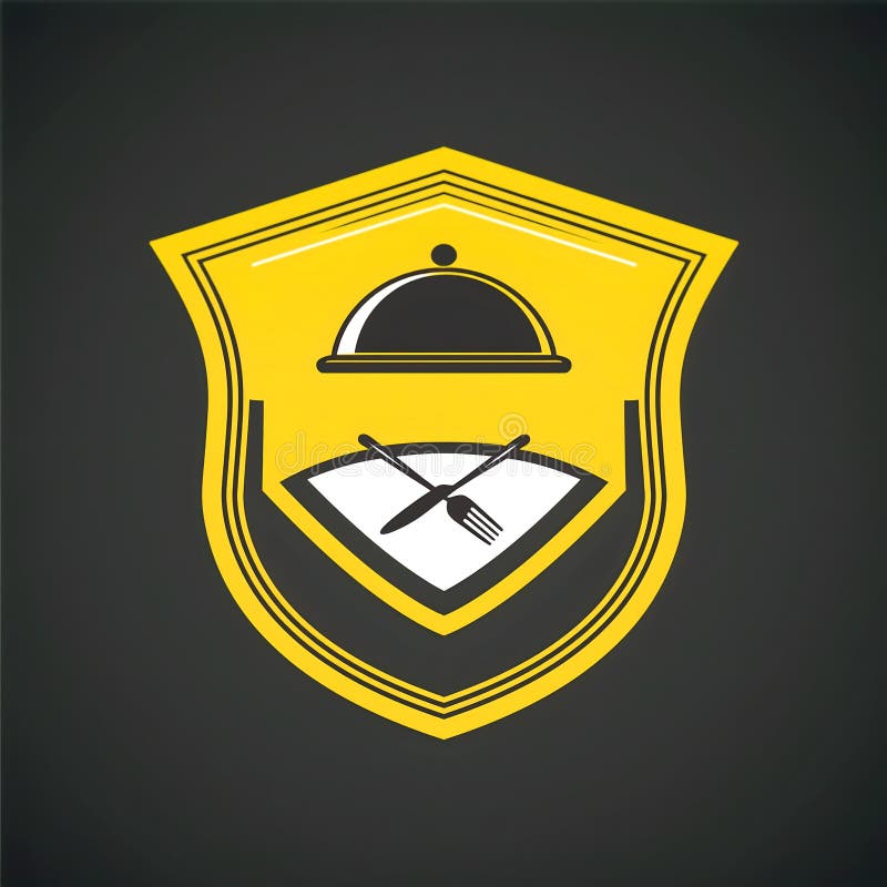 Yellow Emblem Restaurant Logo Stock Illustration - Illustration of ...