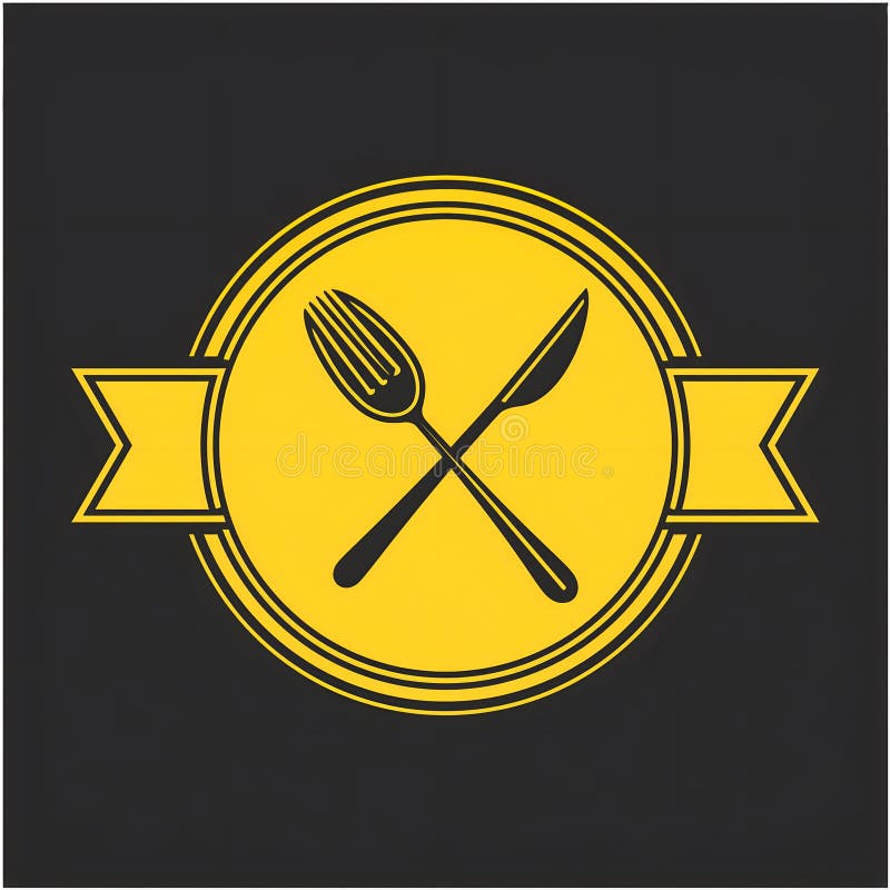 Yellow Emblem Restaurant Logo Stock Illustration - Illustration of ...