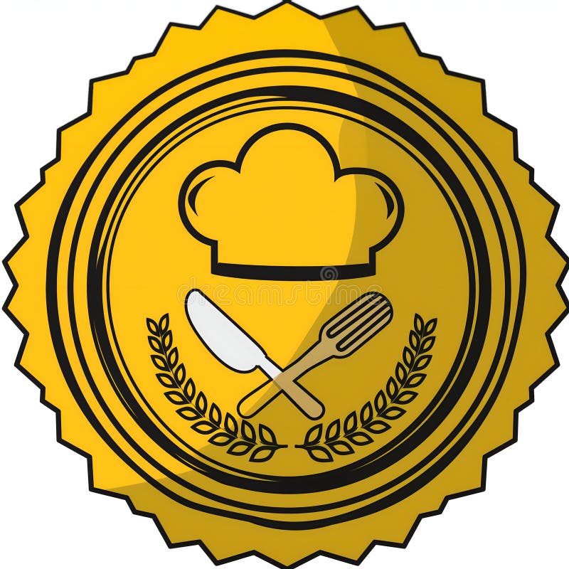 Yellow Emblem Restaurant Logo Stock Illustration - Illustration of fine ...