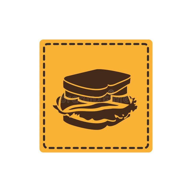 Yellow Emblem Sticker Sandwich Icon Stock Illustration - Illustration ...