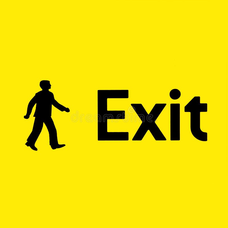 Yellow emergency exit sign stock image. Image of parking - 17120417