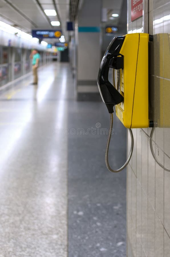 Yellow emergency phone stock image. Image of public, service - 71701005