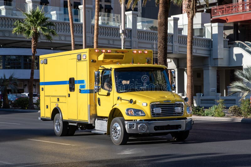 Yellow Emergency Service Car on the Road in the City Stock Photo ...