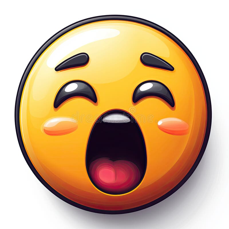 Yellow Emoji Face with Wide Open Mouth, Expressing Dramatic Sadness ...