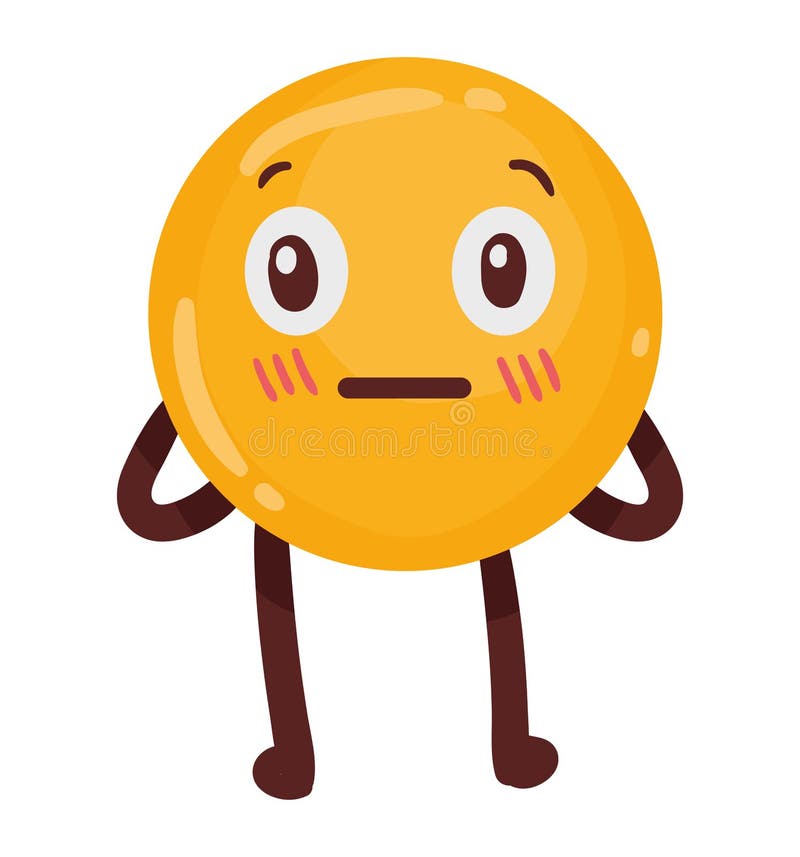 Yellow emoji thinking stock vector. Illustration of social - 247021376