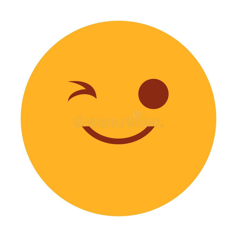 Yellow Emoji Winking Vector Isolated. Symbol for Internet Stock ...