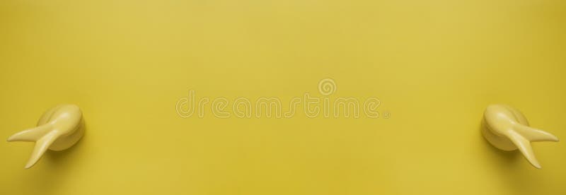 Yellow Empty Background with Easter Bunny, Banner, Stock Image - Image ...