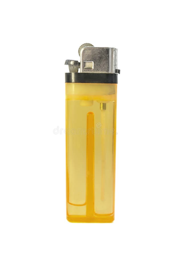 Yellow lighter stock image. Image of accessory, steel - 30018317