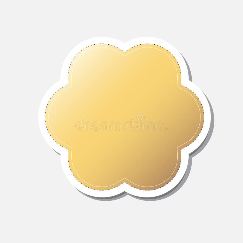 Yellow Empty Flower Shape Sticker, Vector Illustration EPS10. Stock ...