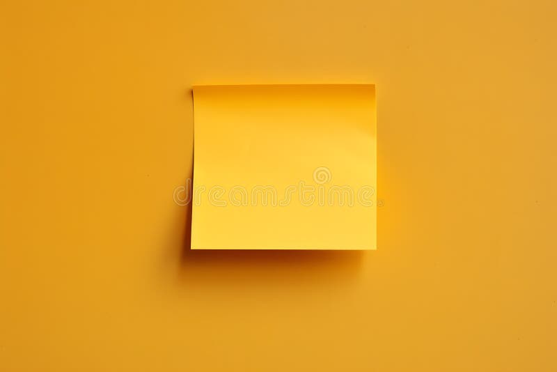 Yellow Empty Memo Note Pad Stuck To Orange Wall Stock Illustration ...