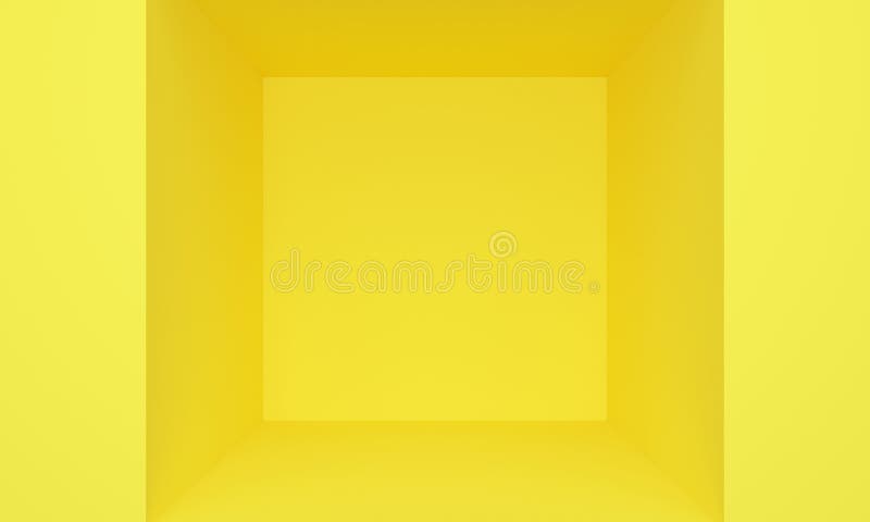 Yellow Empty Room. 3d Rendering Stock Illustration - Illustration of ...