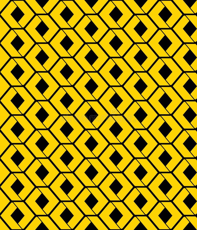 Yellow Endless Vector Texture with Green Geometric Figures and S Stock ...