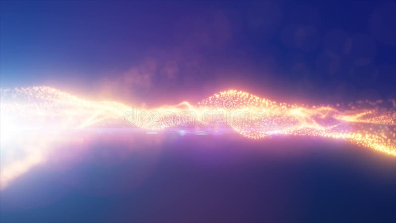 Yellow Energy Glowing Magic Waves High Tech Digital Iridescent with ...