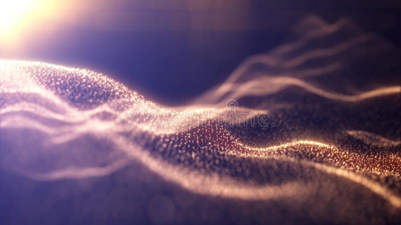 Yellow Energy Glowing Magic Waves from Particles of Lines with Light ...