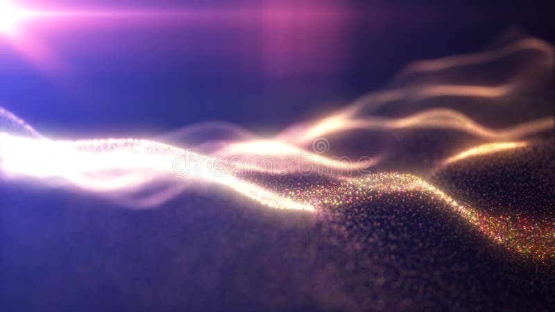 Yellow Energy Glowing Magic Waves from Particles of Lines with Light ...