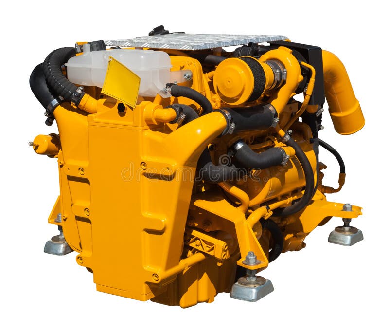 Yellow engine over white stock image. Image of speedboat - 40685353