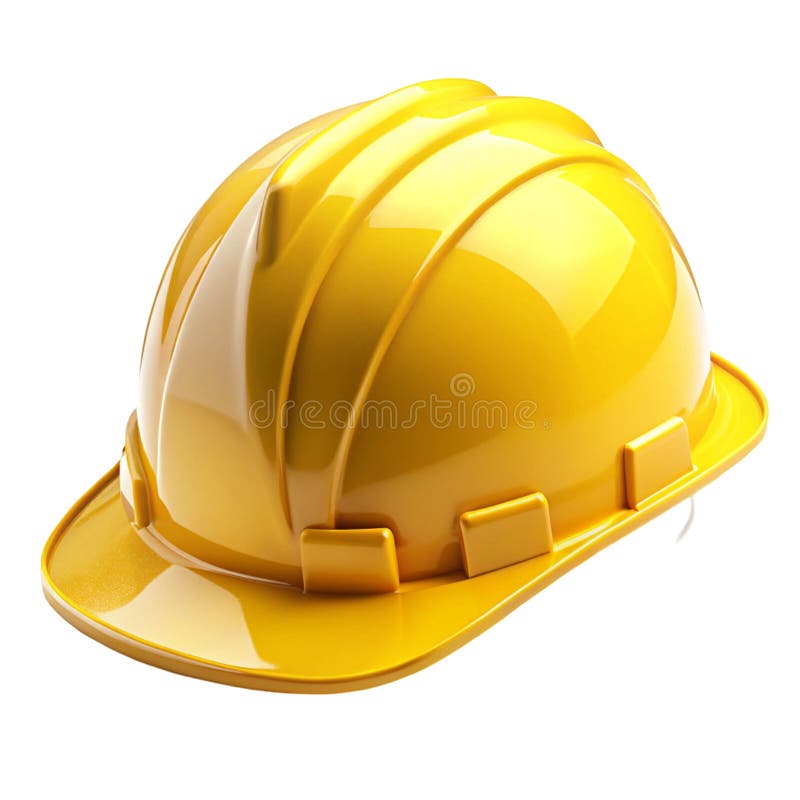 Yellow Engineer Helmet Isolated on White Background Stock Illustration ...