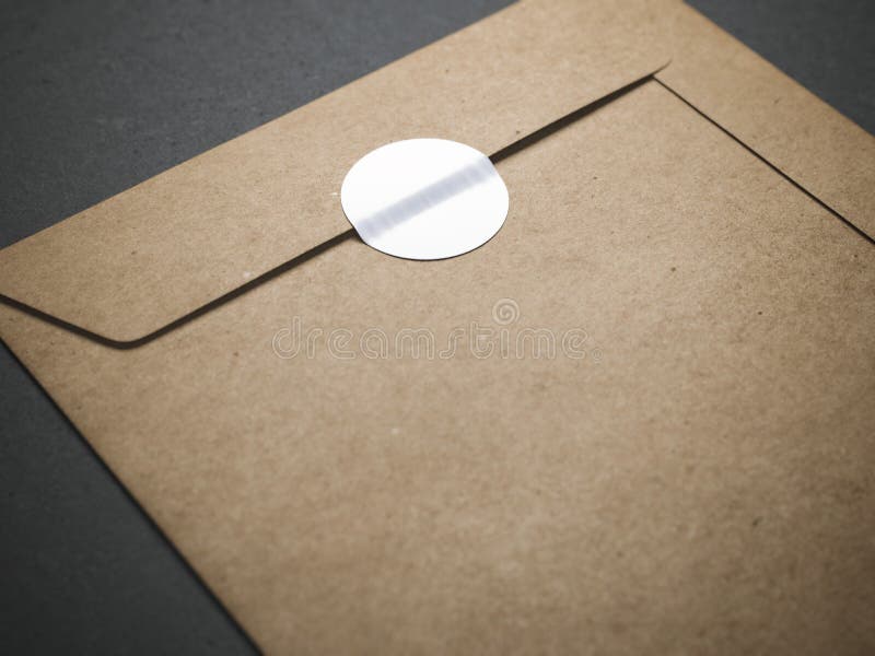 Yellow Envelope with Blank Sticker Stock Image - Image of brown ...