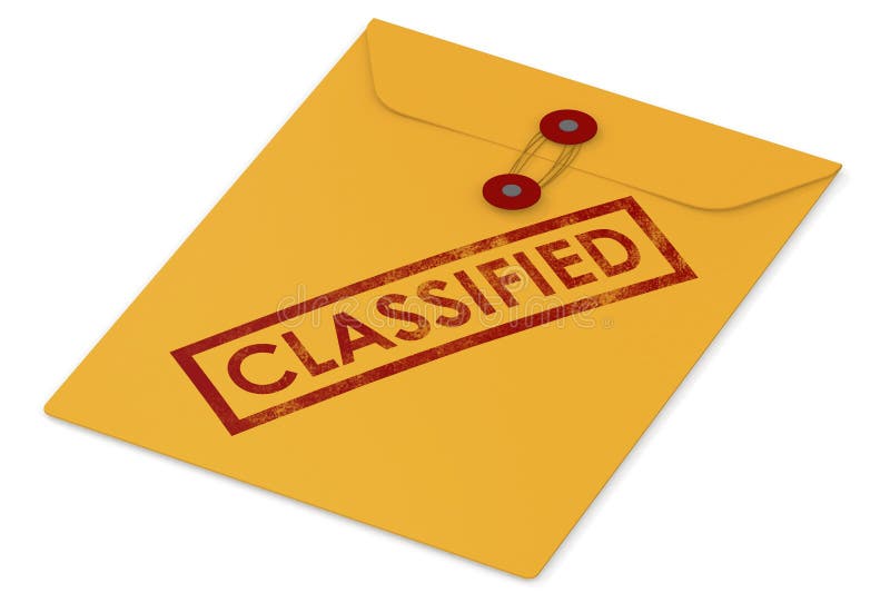 Yellow Envelope with Classified Word Stock Illustration - Illustration ...