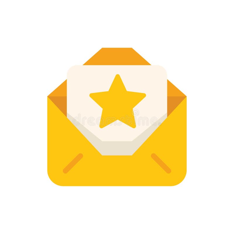 Yellow Envelope Containing Important Message with a Star Symbol Stock ...