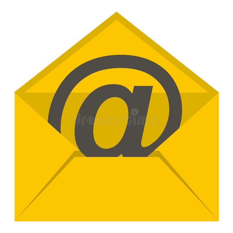 Yellow Envelope with Email Sign Icon Stock Vector - Illustration of ... Yellow Envelope with Email Sign Icon Stock Vector - Illustration of ...