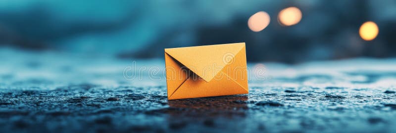 Yellow Envelope on Ground with Soft Background a Vibrant Yellow ...