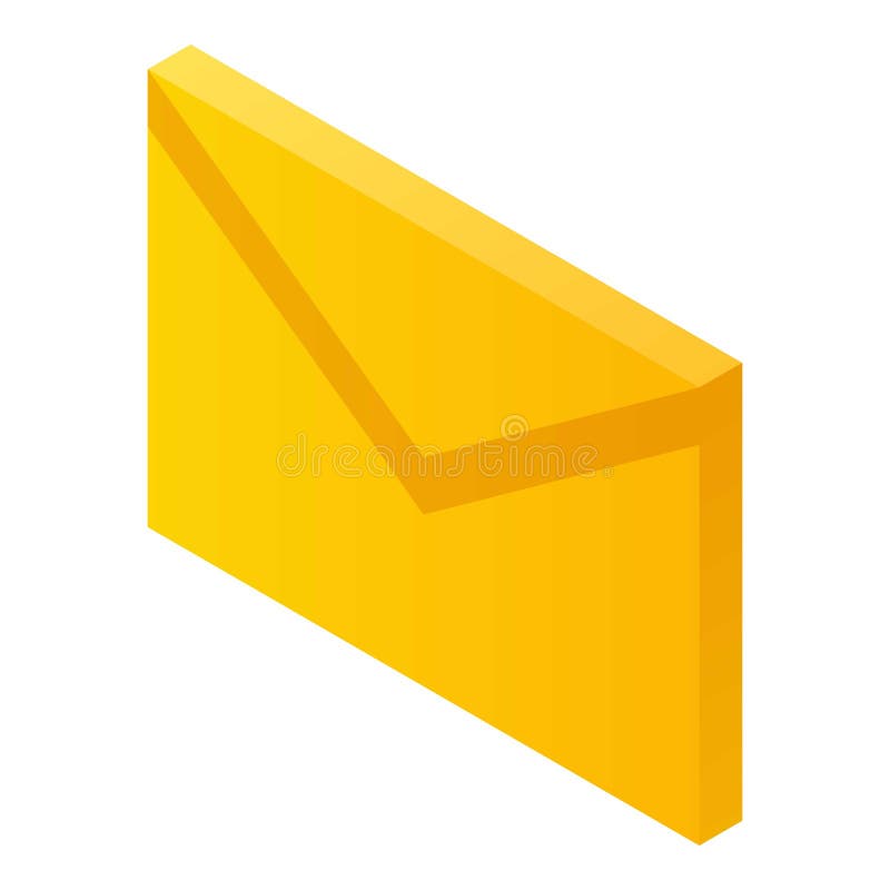 Yellow Envelope Icon, Isometric Style Stock Vector - Illustration of ...