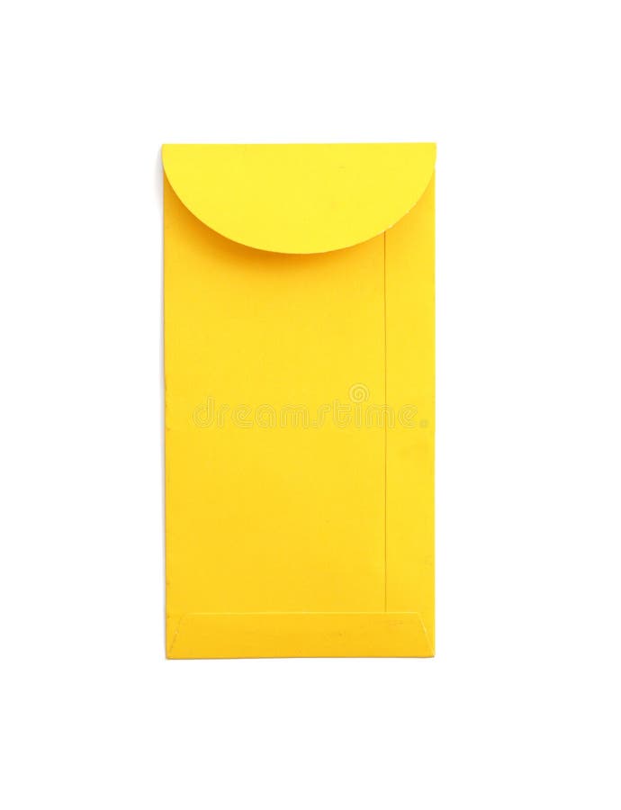 Yellow Envelope Isolated on White Background. Stock Image - Image of ...