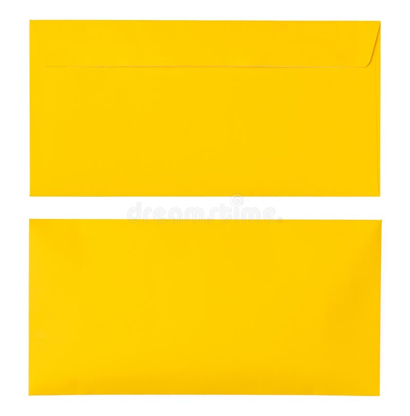 Yellow Envelope Isolated on White Background Stock Photo - Image of ...