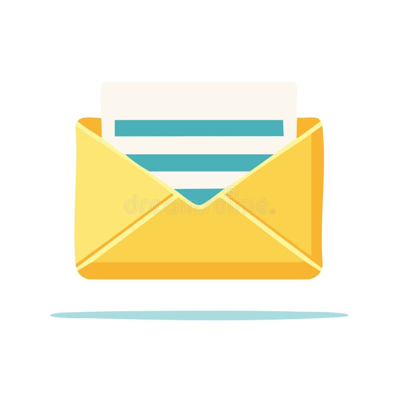 Yellow Envelope with Letter Inside, Mailing Communication ...
